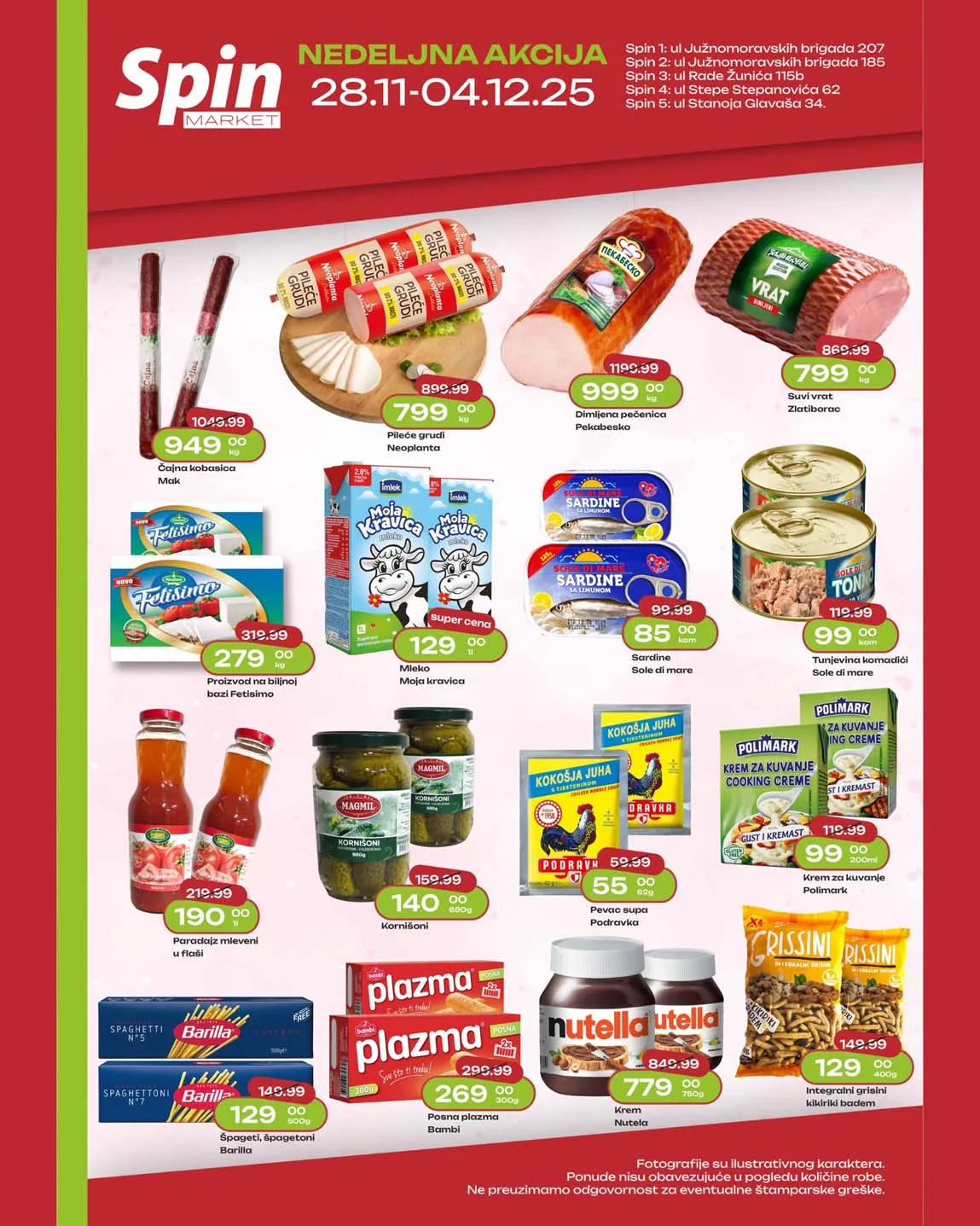Spin marketi Nedeljna akcija – Sniženja do 04. decembra 2025.