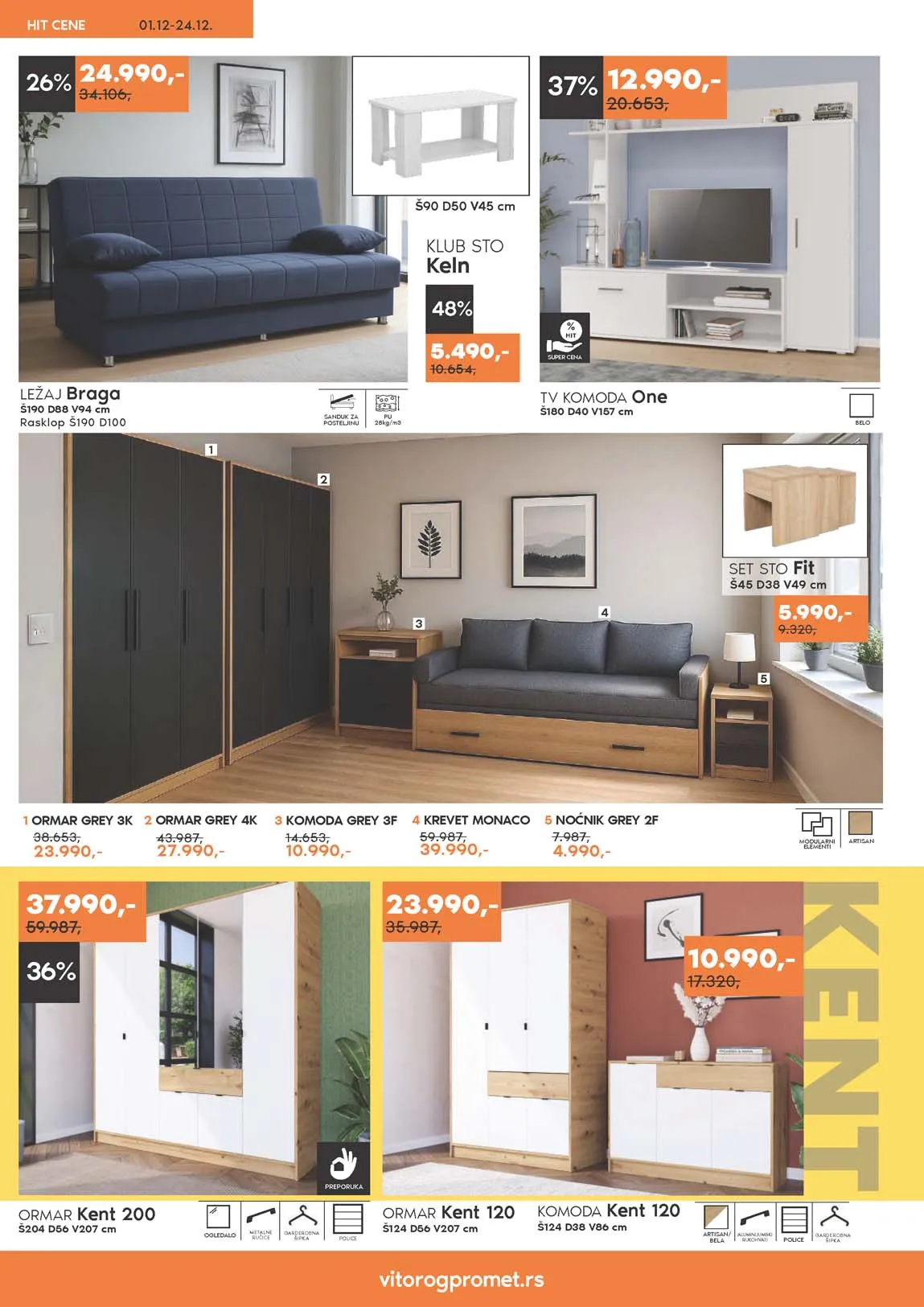 Vitorog akcija – Hit cene nameštaja do 24. decembra 2025