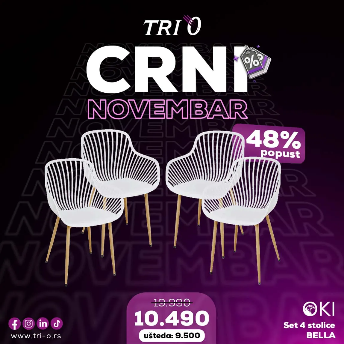 TRI O akcija – Crni novembar - Black Friday | sniženja za novembar 2025.